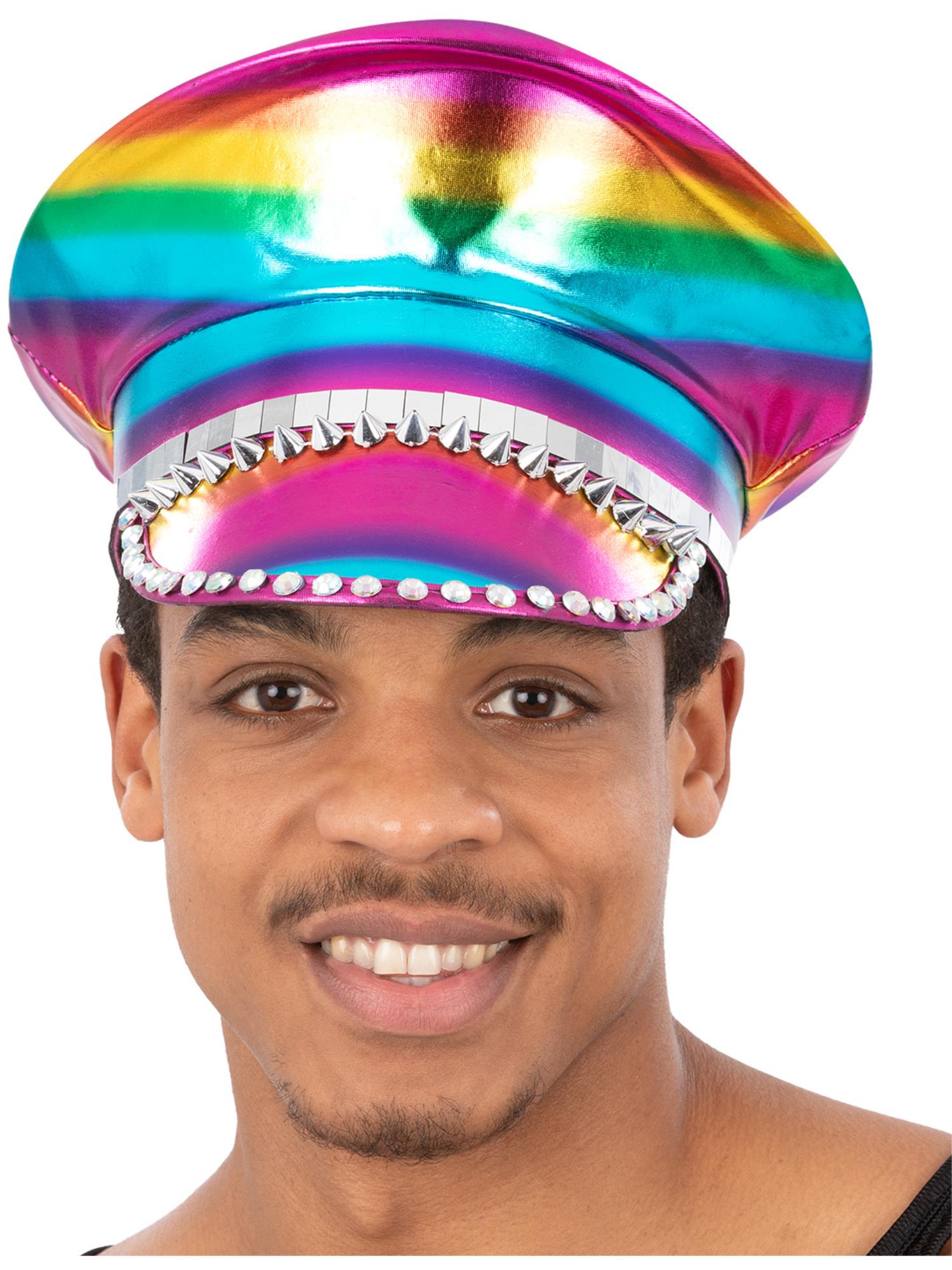 Metallic Studded Rainbow Captains Hat Wholesale – Smiffys Trade Europe